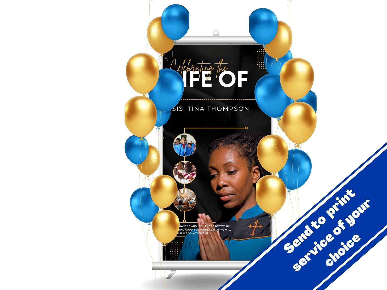 Funeral Backdrop Design, Memorial Photo Backdrop, Celebration of Life ...