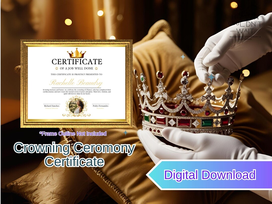 Custom Memorial Certificate Template: Editable Funeral Tribute (digital ...