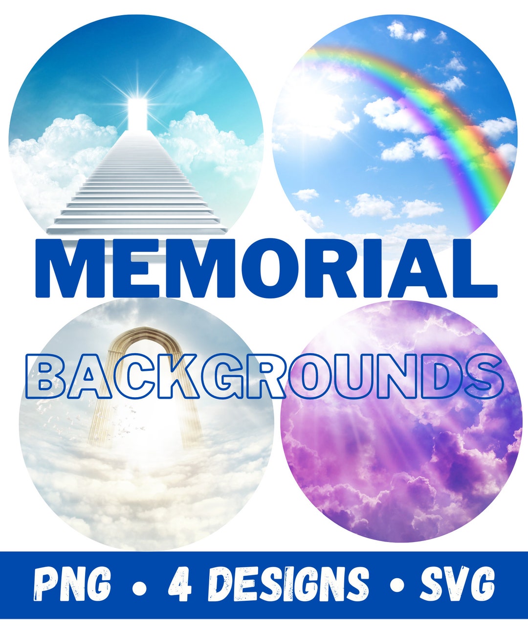 Memorial Heaven Backgrounds: Loss of Loved One Clip Art (PNG, Instant ...