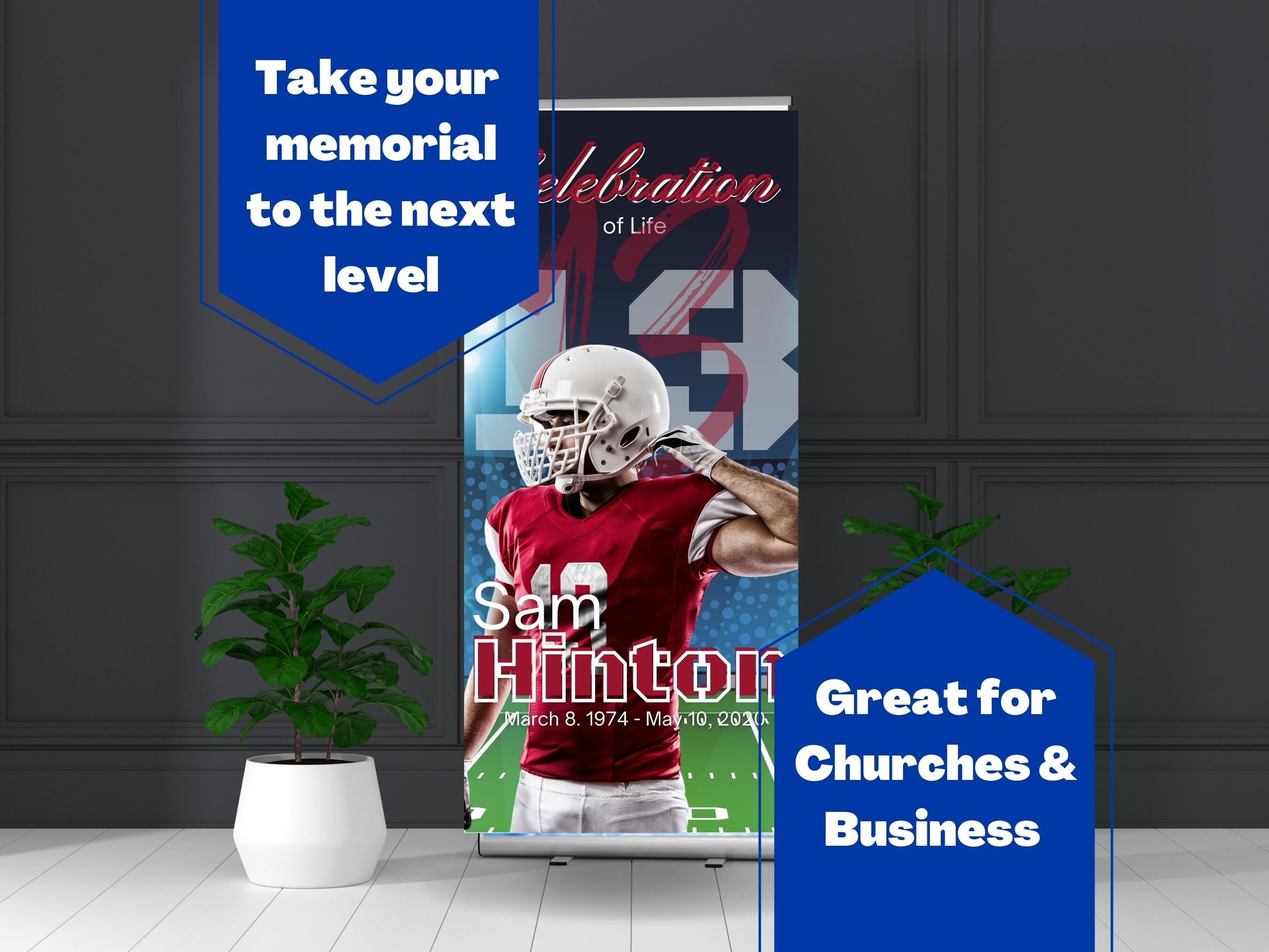 Football Sports Funeral Backdrop Design Memorial Photo - Etsy