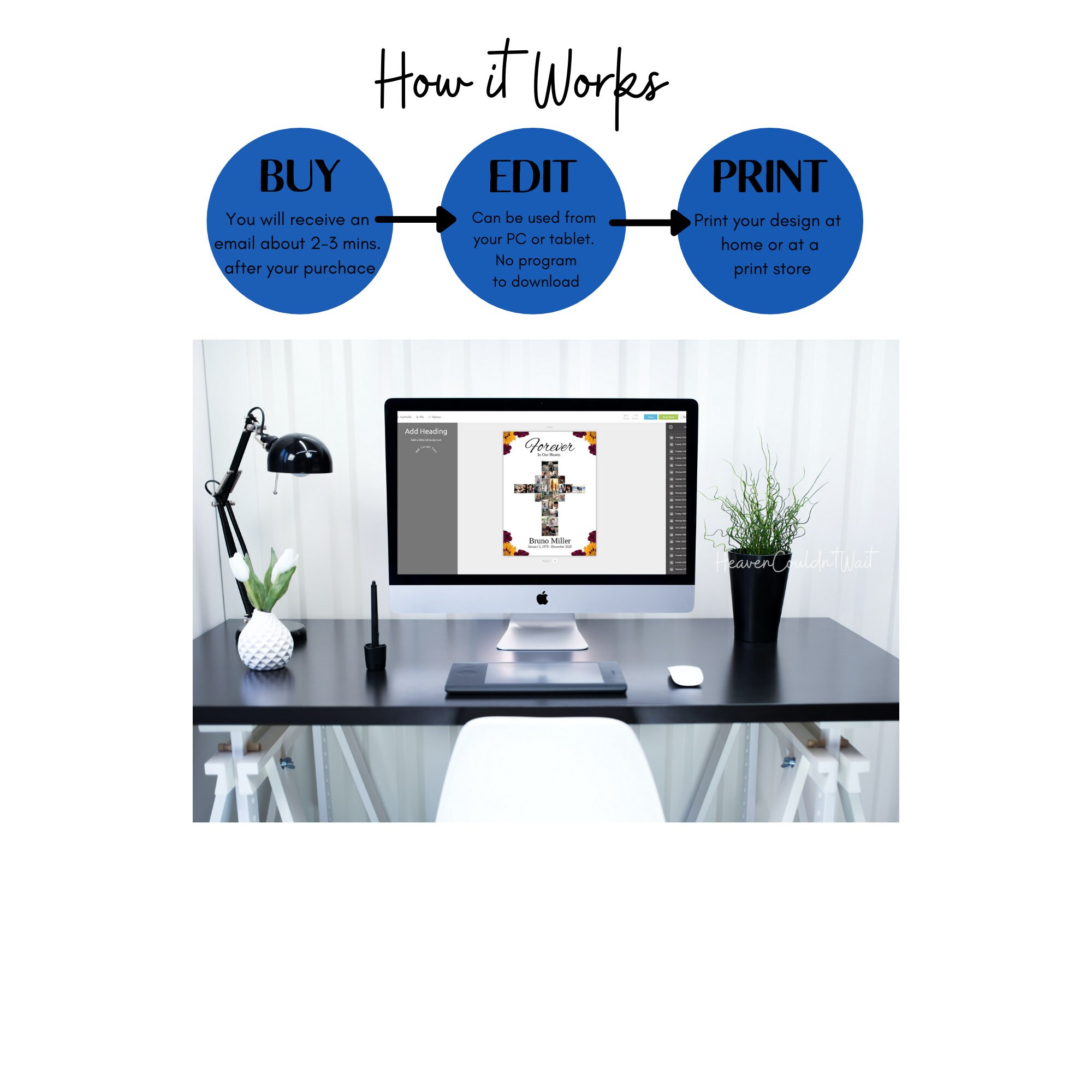 Pink Flower Full Portrait Program Template Celebrating the - Etsy