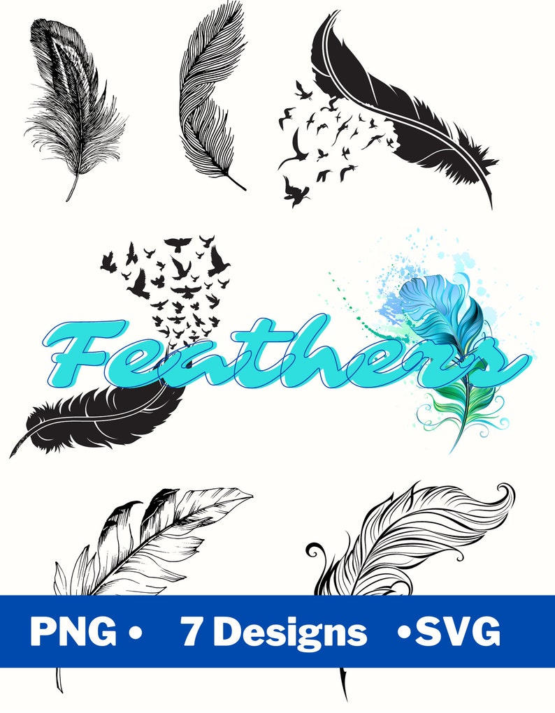Memorial Feathers SVG - Etsy