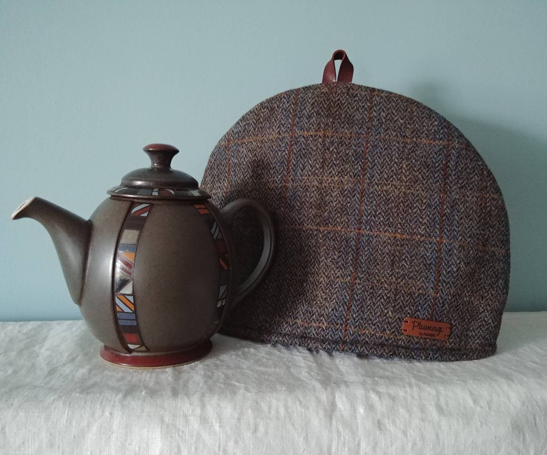 Larger Tea Cosy, Genuine Harris Tweed Double Insulated 100% Wool Tea ...