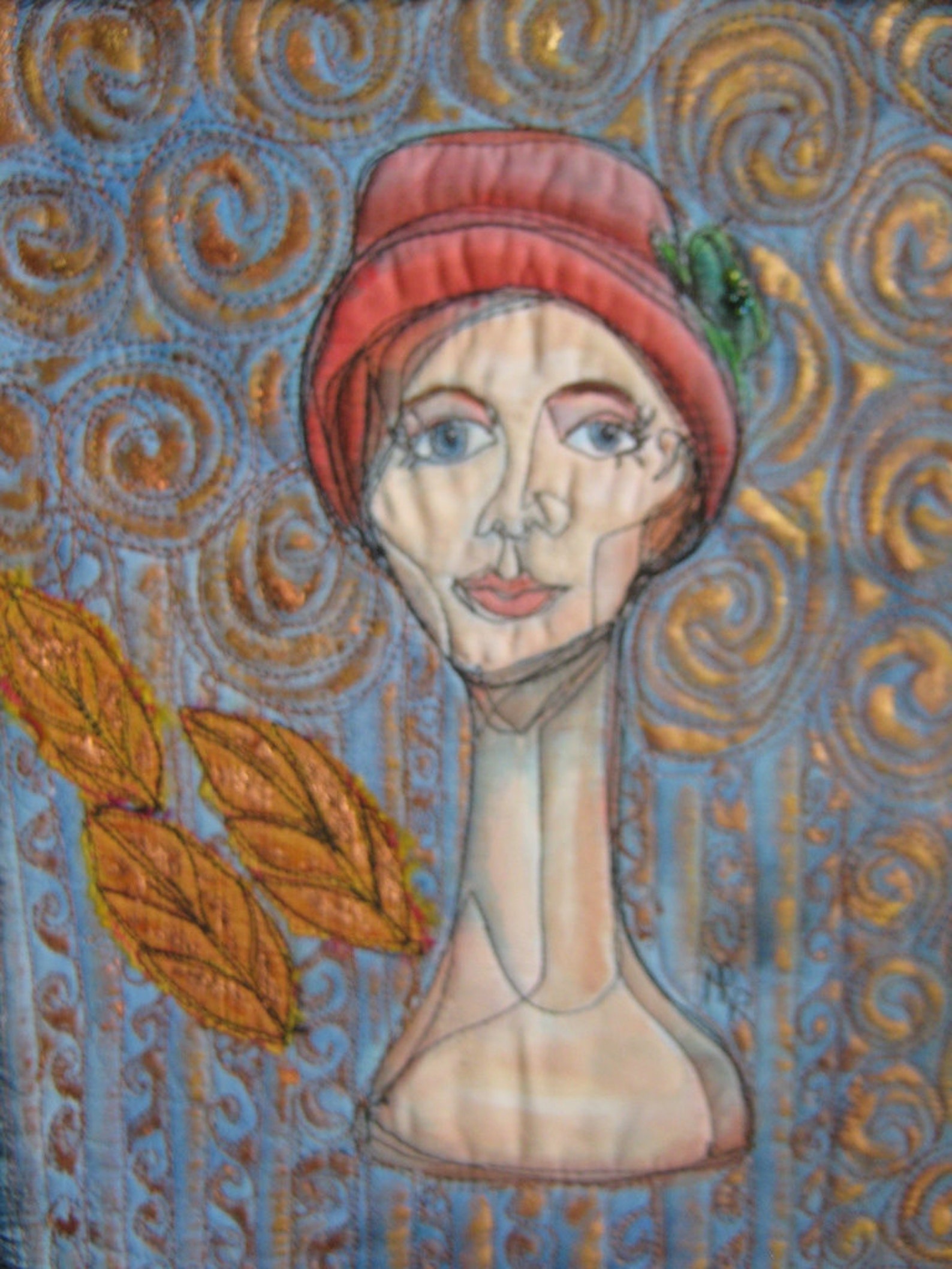 Sweet Judy a Mixed Media Textile Art Piece Featuring a Hat Mannequin - Etsy