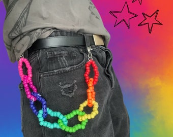 Trans Flag Kandi Star Belt Chain - Etsy