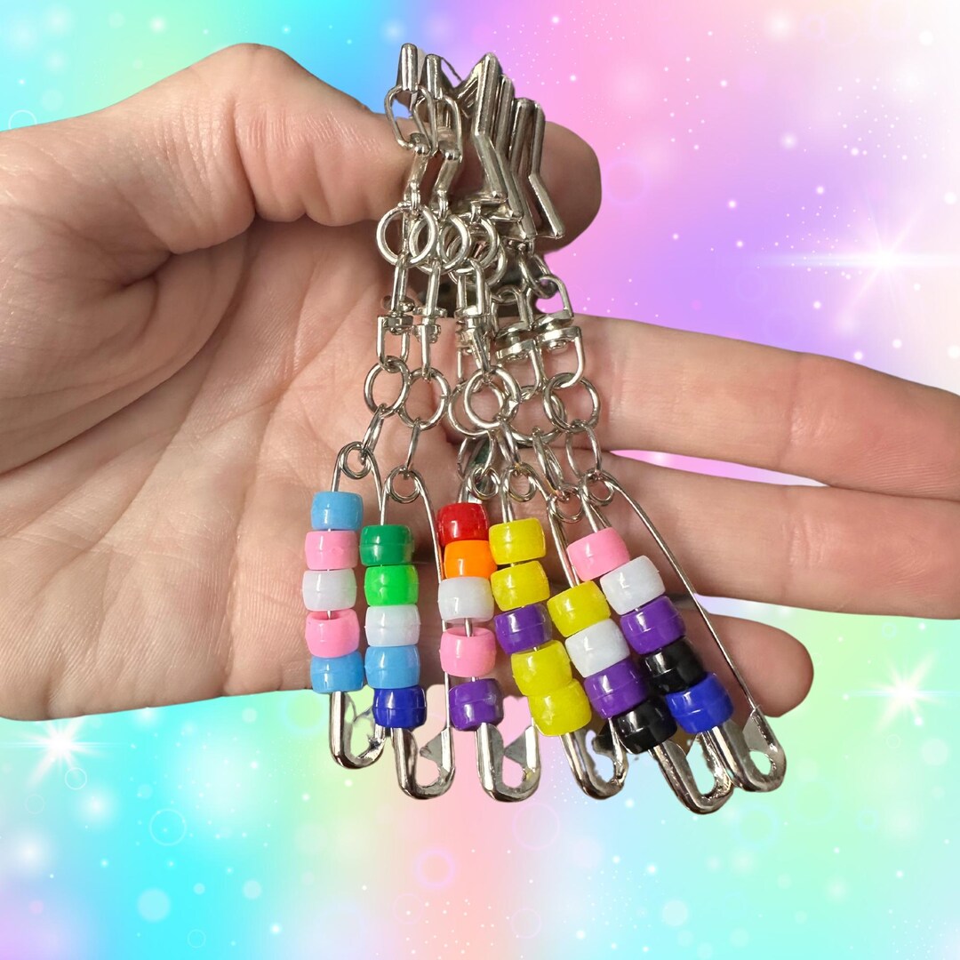 Pride Flag Safety Pin Keychain - Etsy