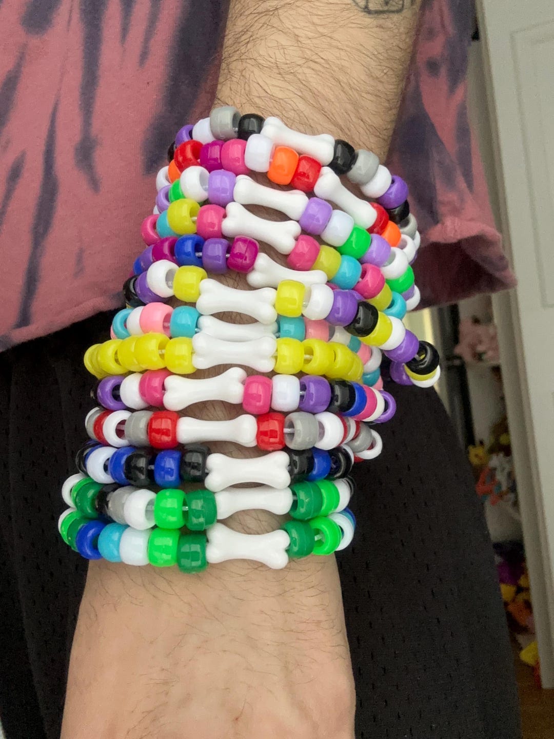 Pride Flag Dog Bone Kandi Bracelet - Etsy