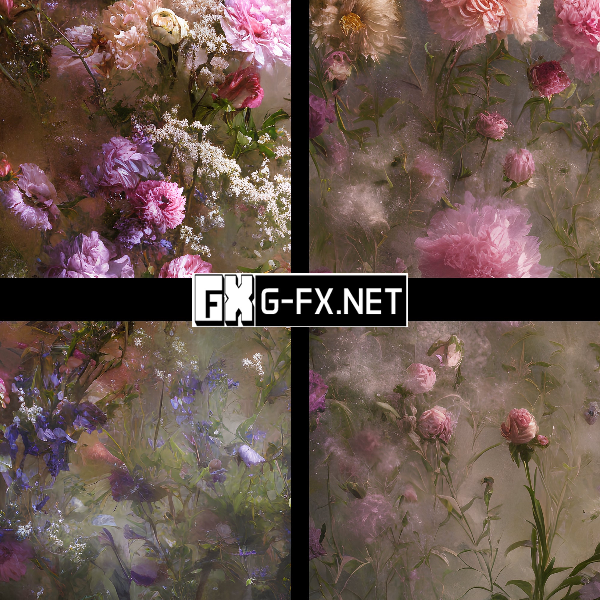 10 Floral Fine Art Textures, Flower Background, Photoshop Overlays ...