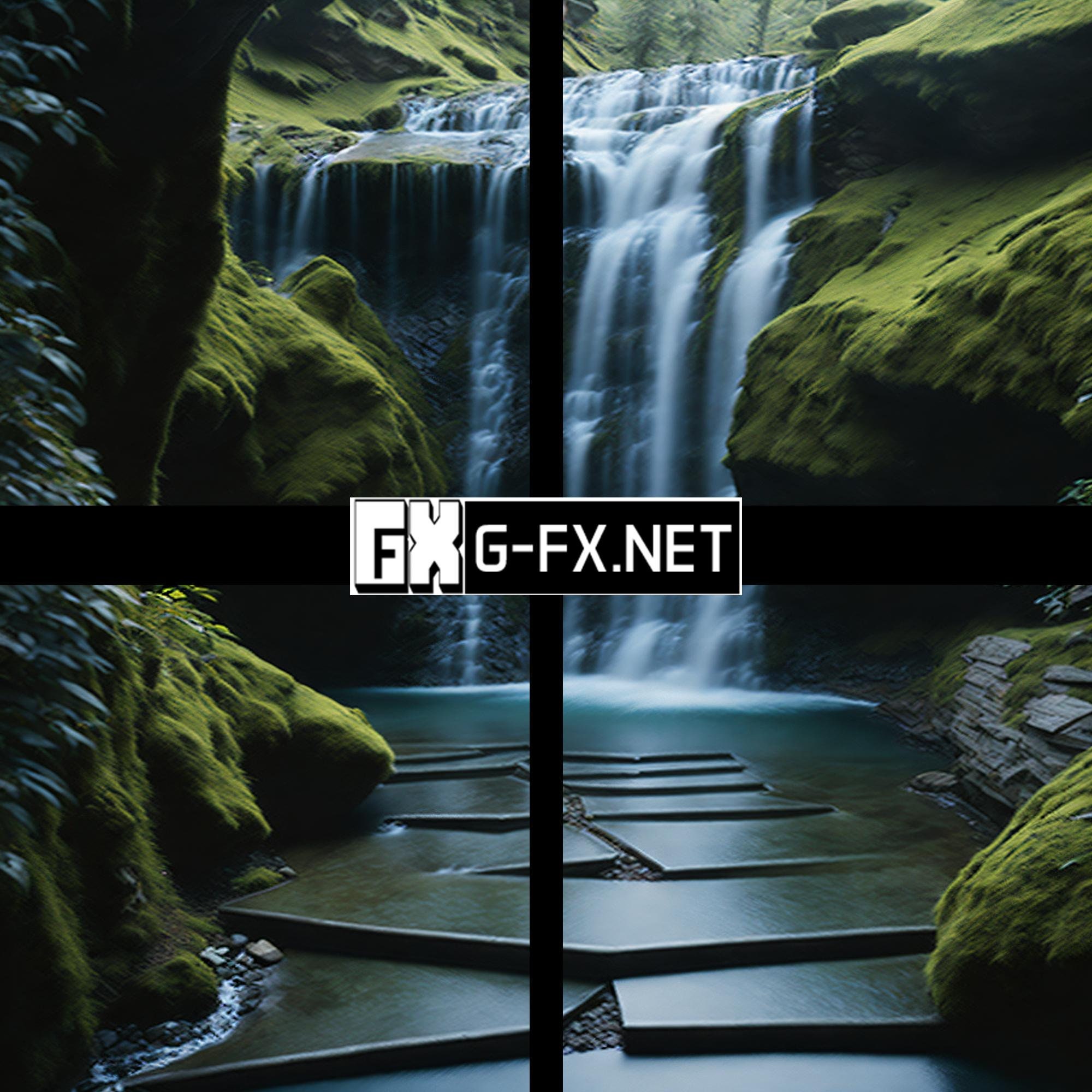 10 Enchanting Waterfall Digital Backdrop, Nature Backdrops, Scenic ...