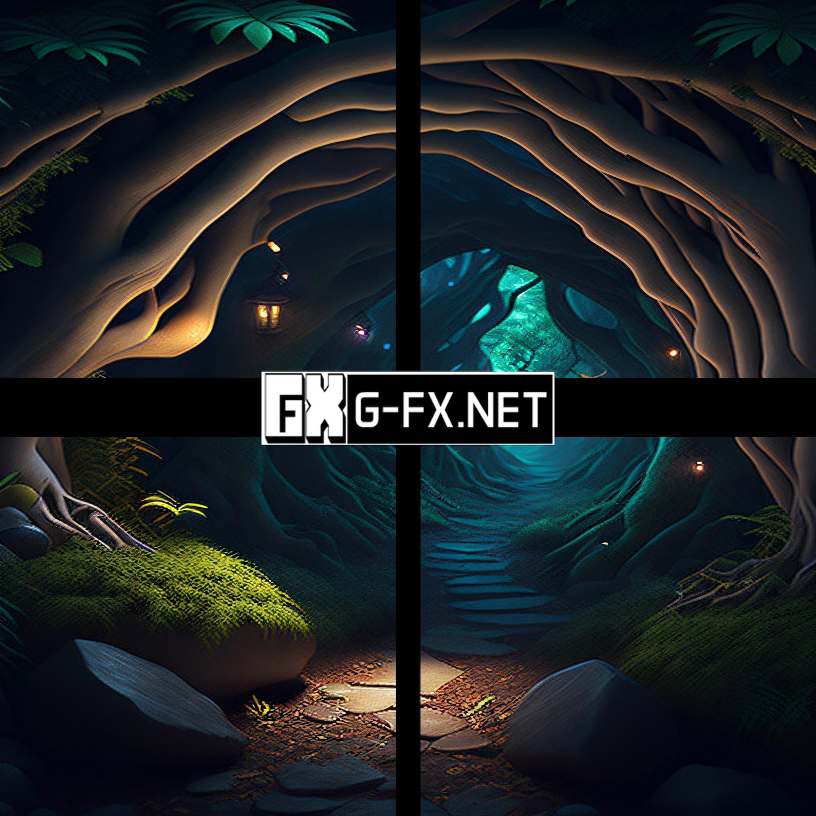 10 Mystical Forest Digital Backdrop, Enchanted Woods Backdrops, Magical ...