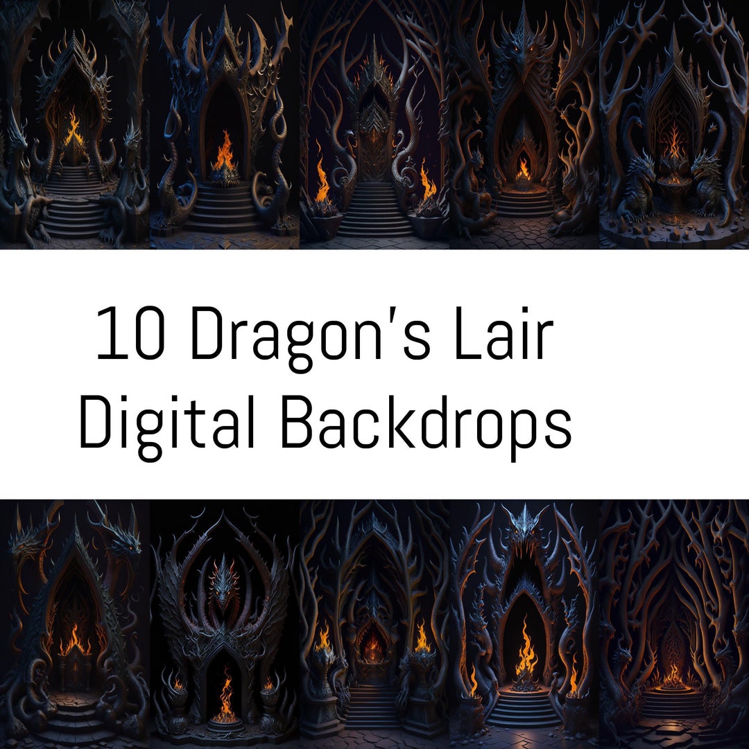 10 Dragon's Lair Digital Backdrop Fantasy Photography DND Style ...