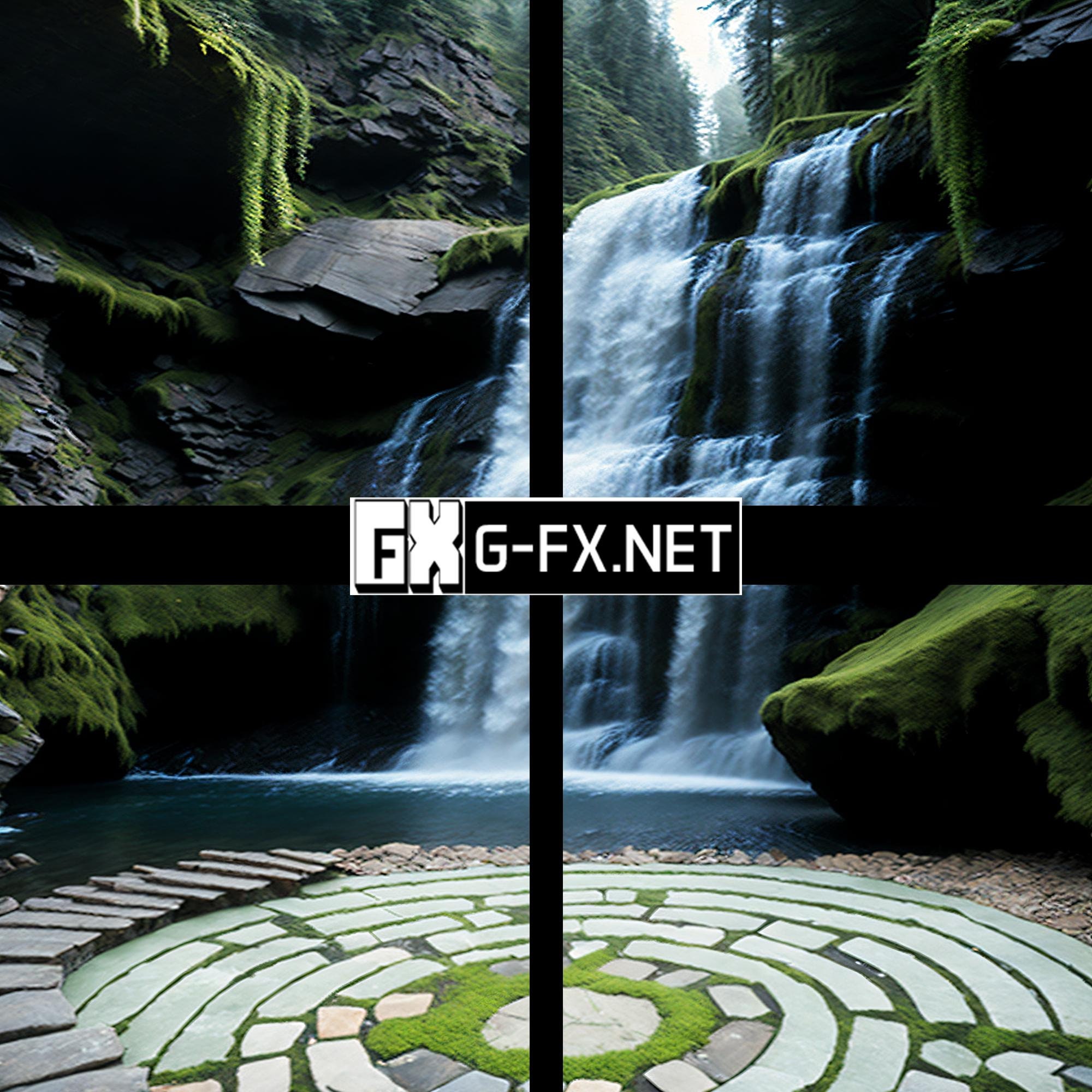 10 Enchanting Waterfall Digital Backdrop, Nature Backdrops, Scenic ...