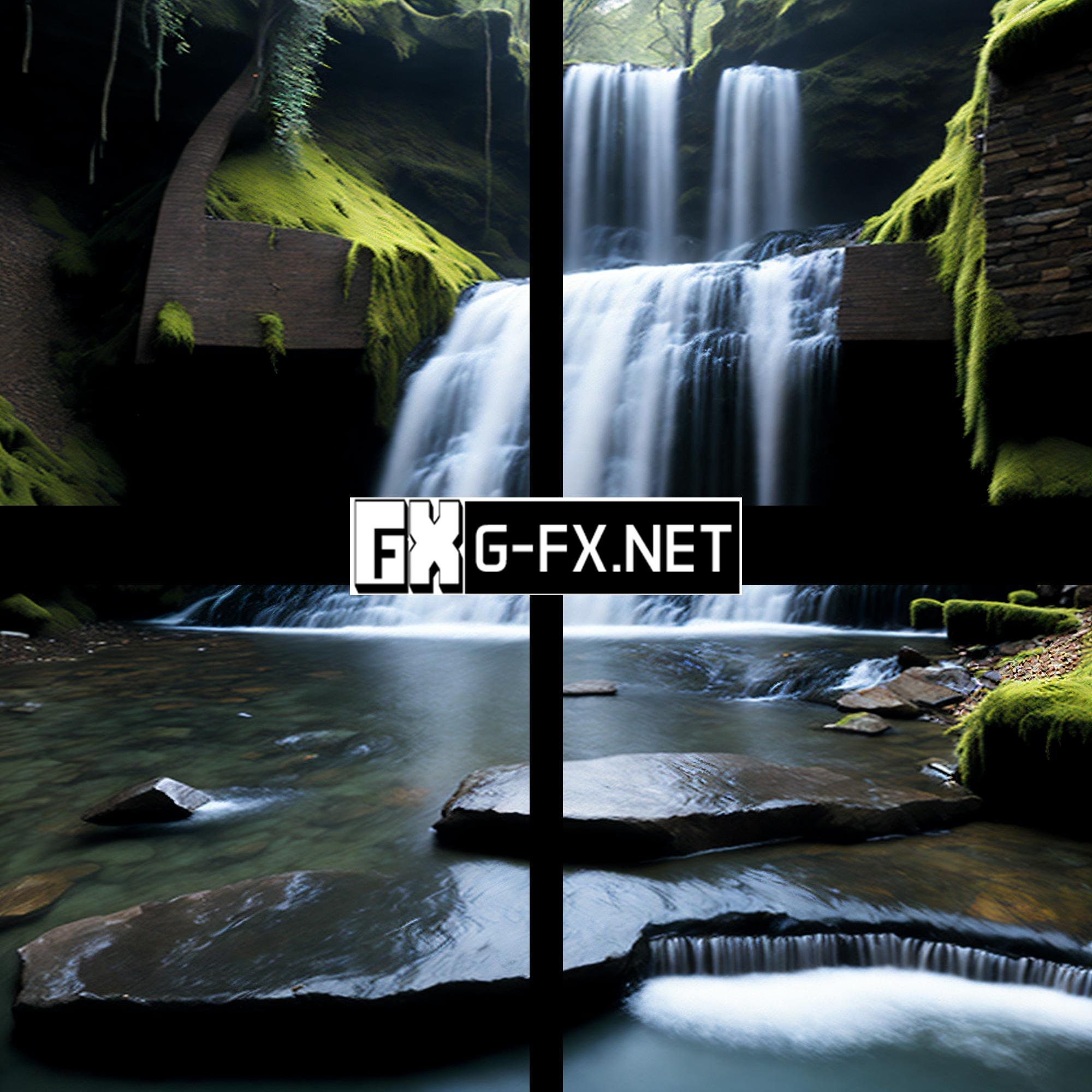 10 Enchanting Waterfall Digital Backdrop, Nature Backdrops, Scenic ...