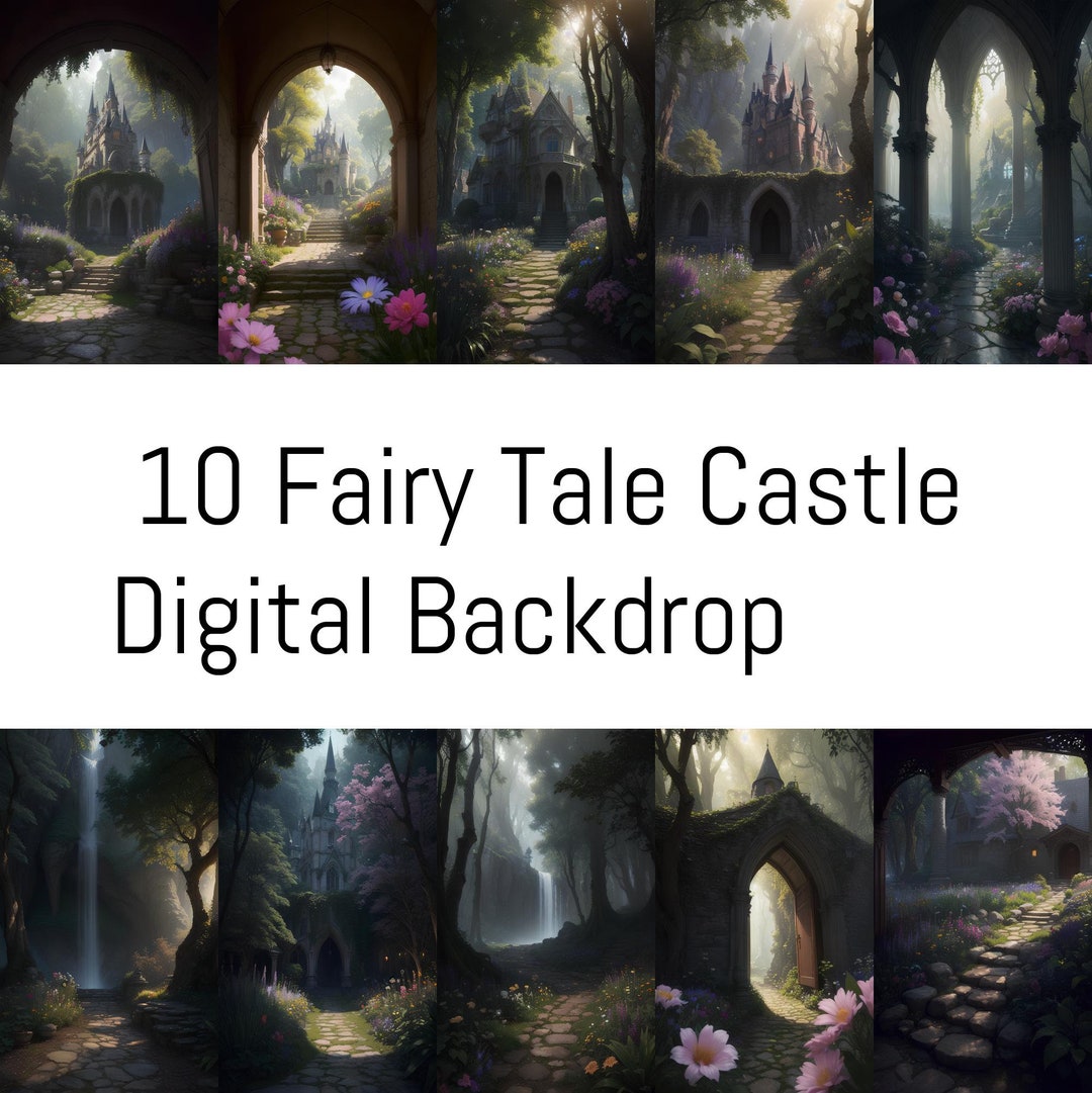 10 Fairy Tale Castle Digital Backdrop Enchanting Princess Castle ...