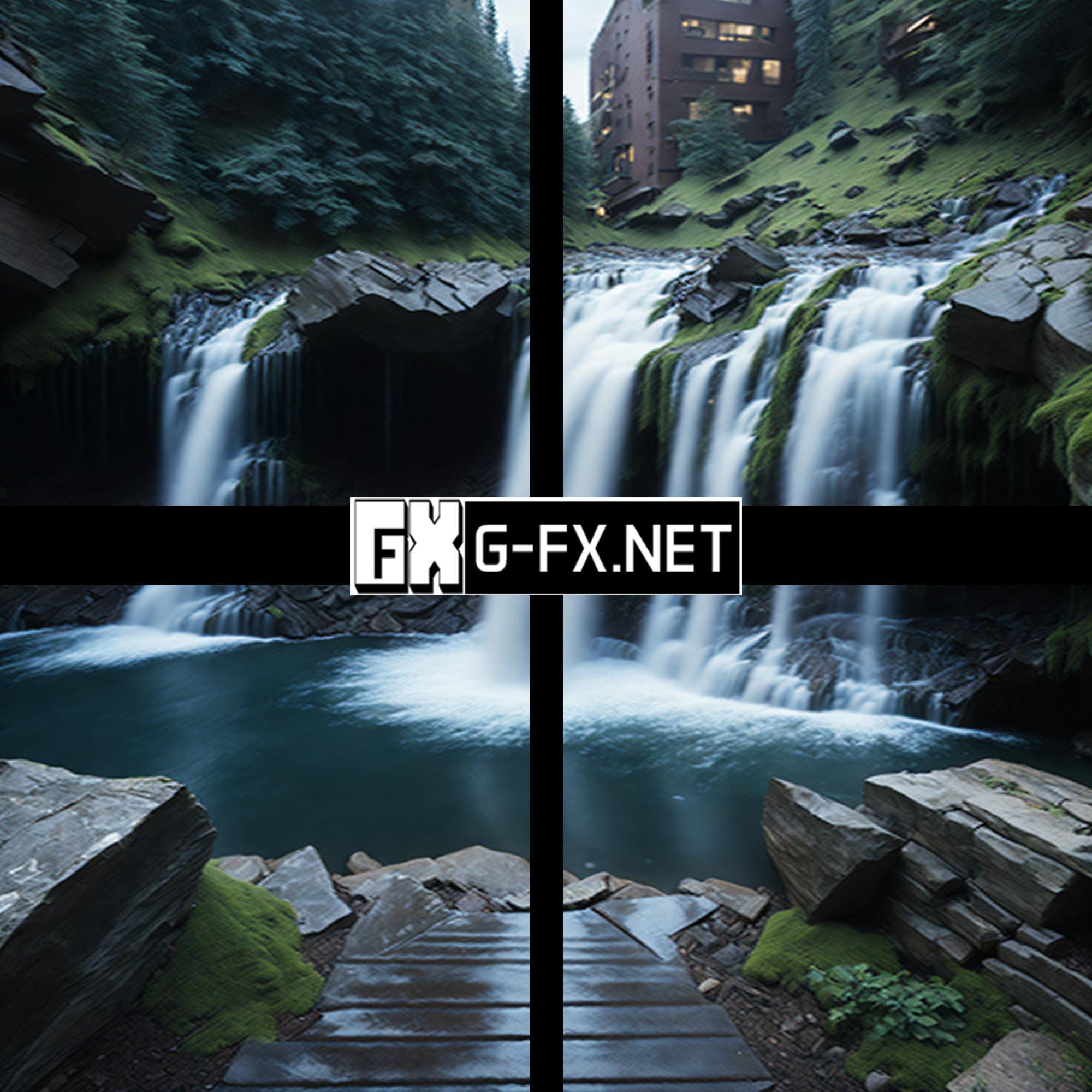 10 Enchanting Waterfall Digital Backdrop, Nature Backdrops, Scenic ...