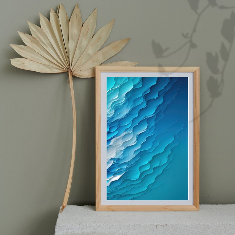 Blue Wall Art Set of 3 Printable Wall Art Multi Panel - Etsy