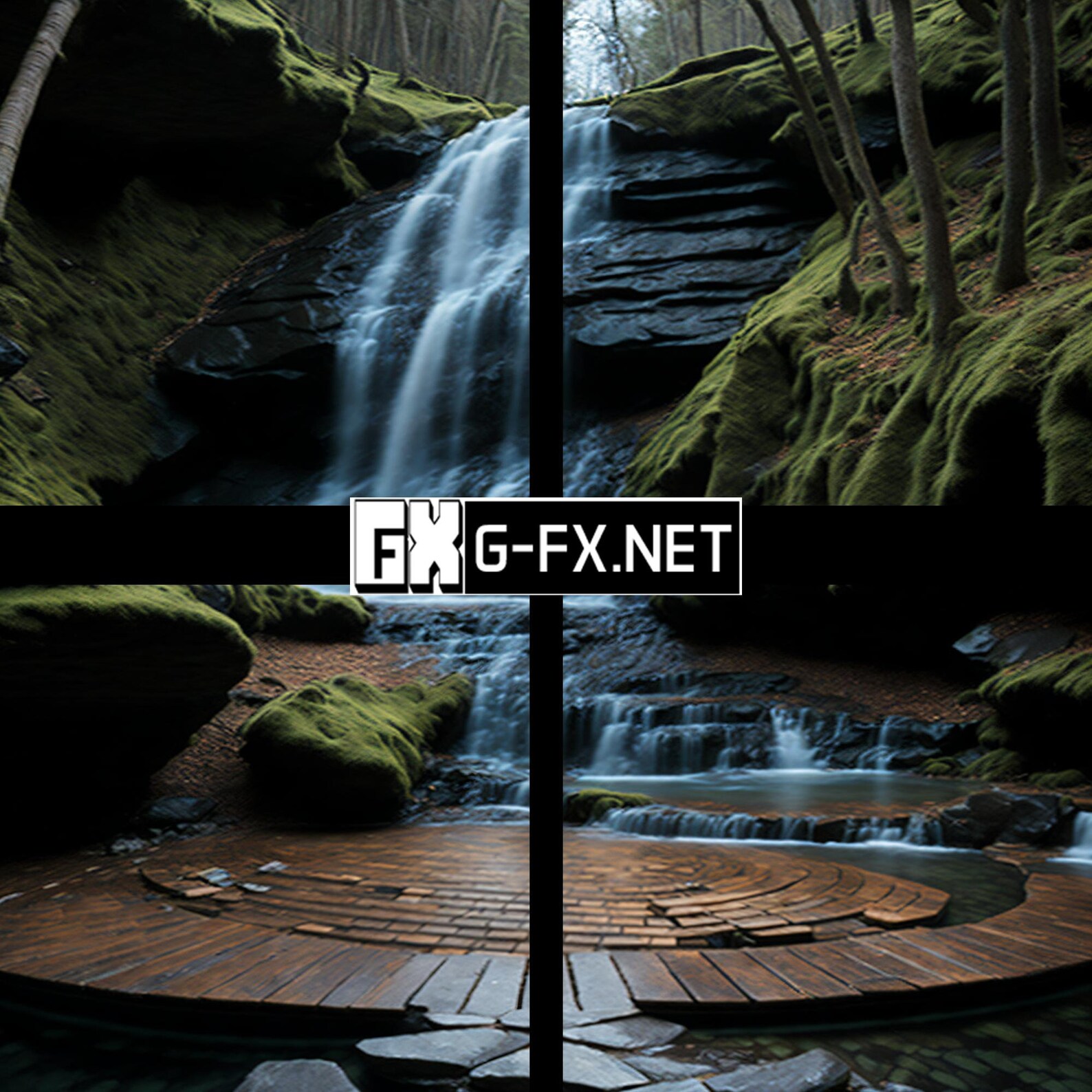 10 Enchanting Waterfall Digital Backdrop, Nature Backdrops, Scenic ...