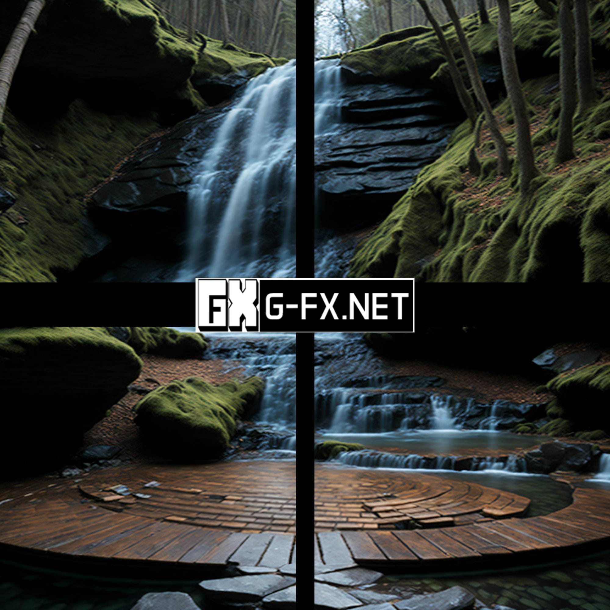 10 Enchanting Waterfall Digital Backdrop, Nature Backdrops, Scenic ...