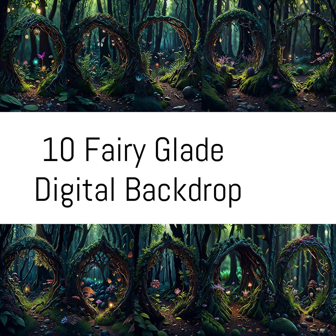 10 Enchanting Forest Digital Backdrop, Woodland Backdrops, Nature ...