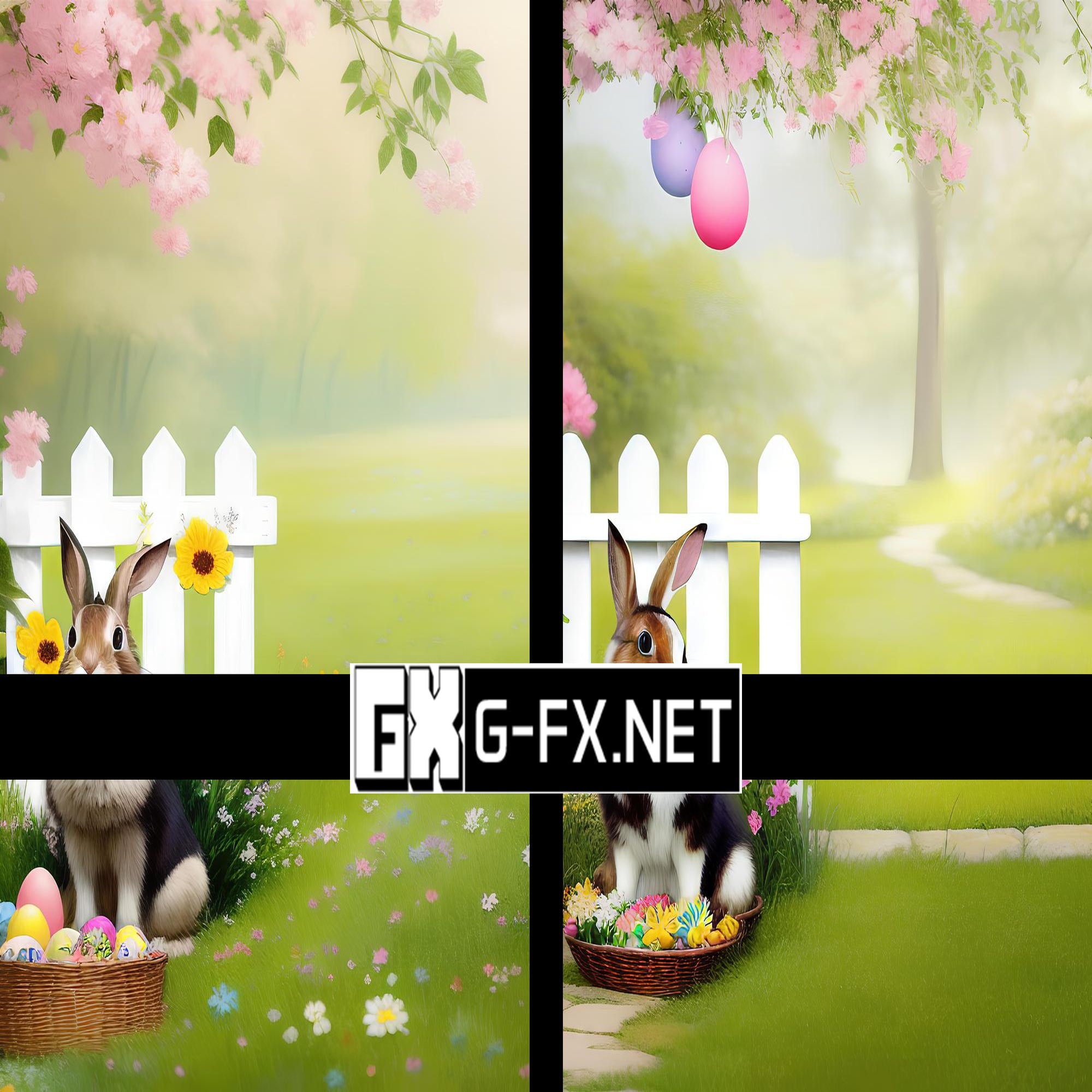 10 Easter Digital Backdrop, Bunny Background, Easter Egg Wallpaper ...