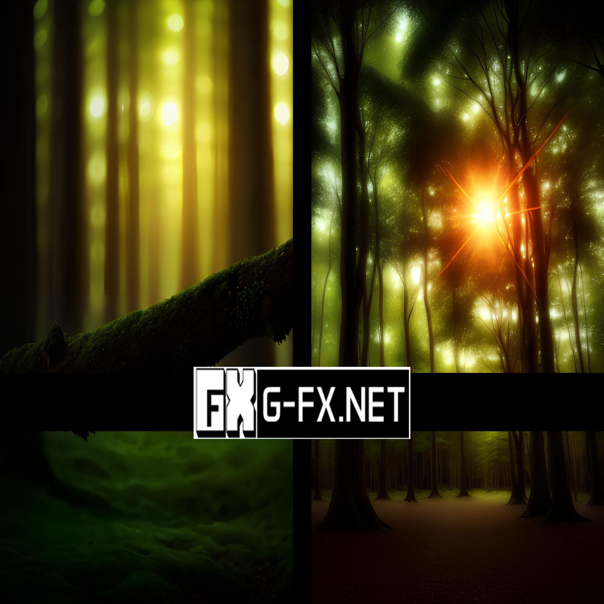 10 Dreamy Forest Backgrounds, Green Digital Backdrop, Enchanted Bokeh ...