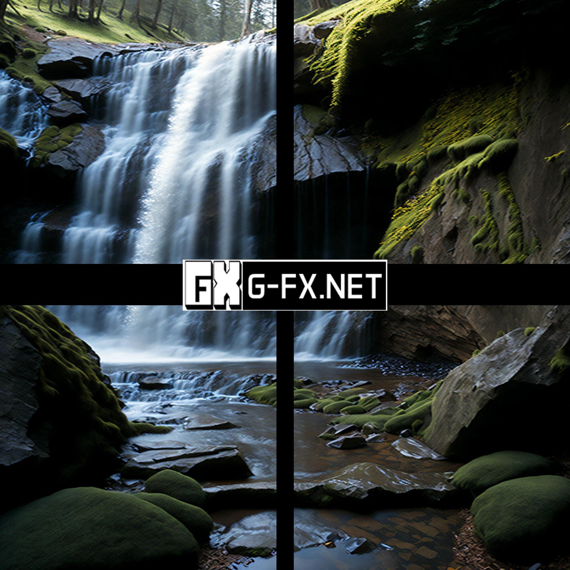 10 Enchanting Waterfall Digital Backdrop, Nature Backdrops, Scenic ...