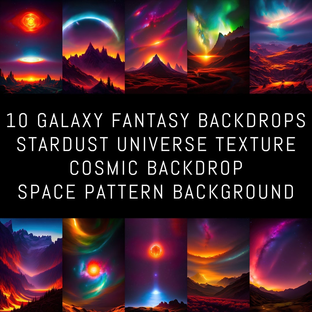 10 Fantasy Galaxy Digital Backdrop, Stardust Background, Cosmic Pattern ...
