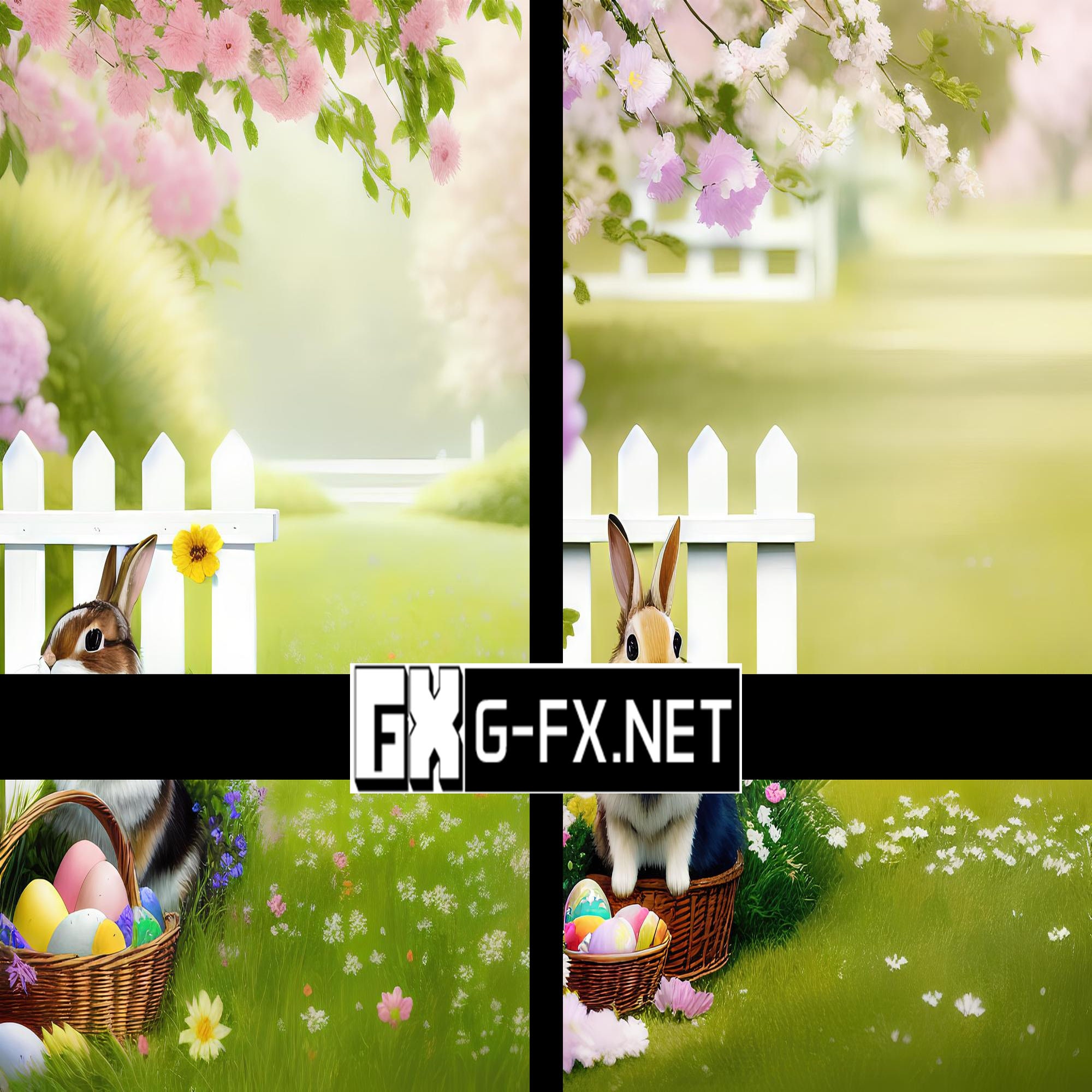10 Easter Digital Backdrop, Bunny Background, Easter Egg Wallpaper ...