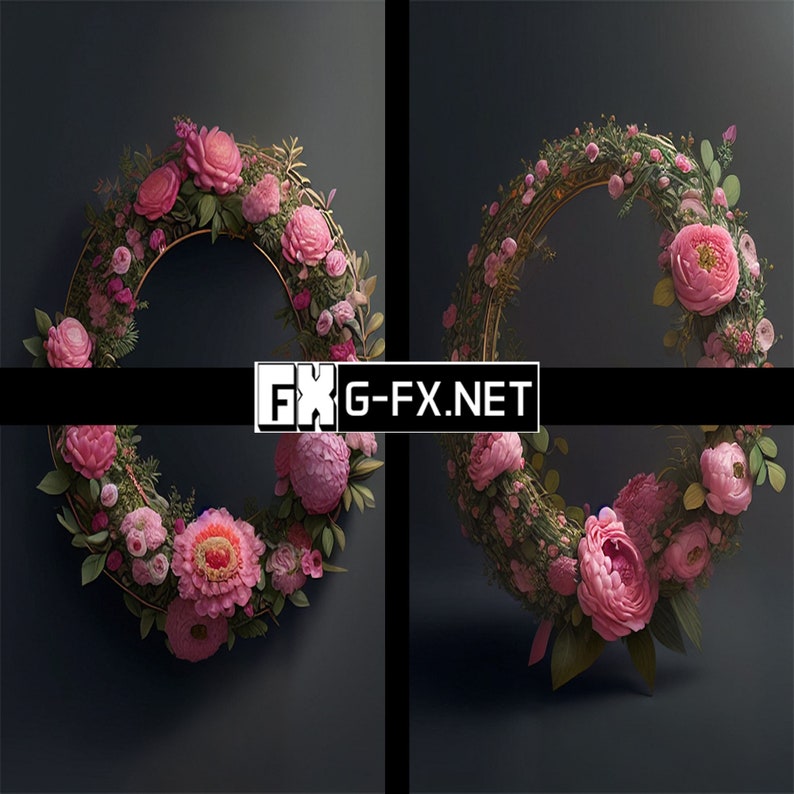 10 Floral Ring Backdrops, Flower Ring Background, Ring Overlays ...