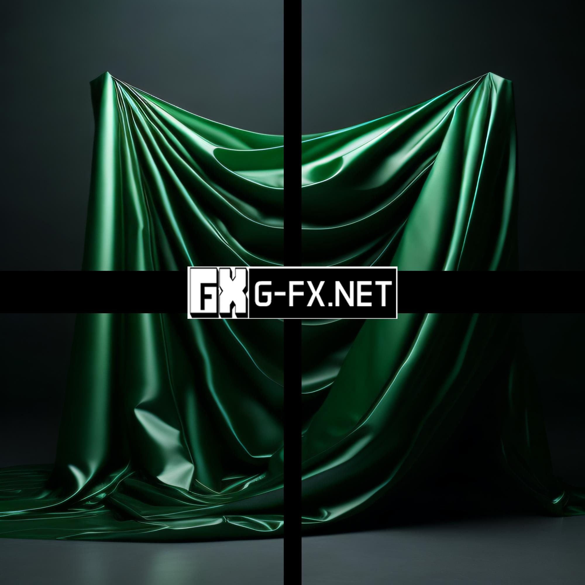 10 Green Silk Digital Backdrop, Flowing Backdrops, Leafy Background ...