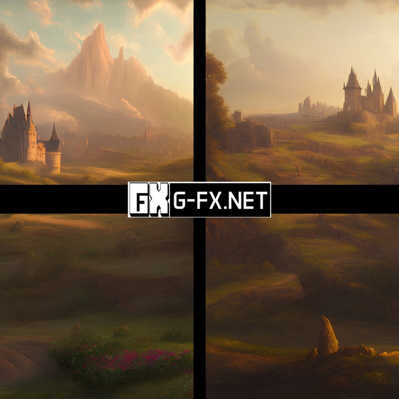 10 Castle Digital Backgrounds, Composite Backdrop, Magical Kingdoms ...