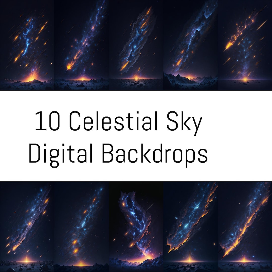 10 Celestial Sky Digital Backdrop Galactic Space Background Epic Night ...