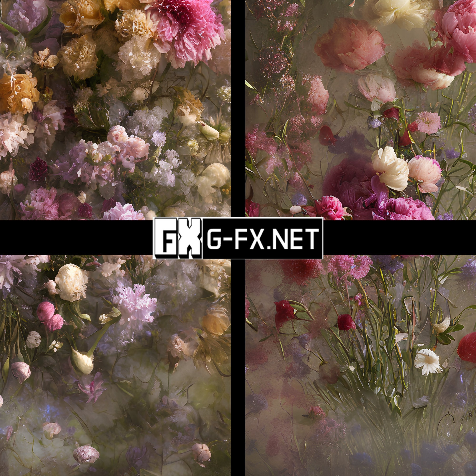 10 Floral Fine Art Textures, Flower Background, Photoshop Overlays ...