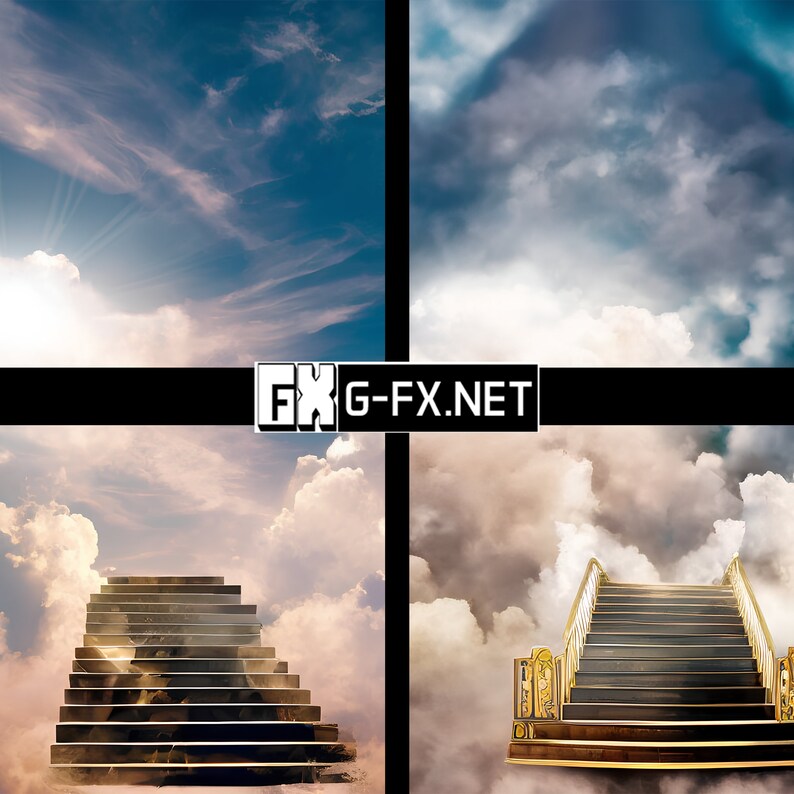 10 Stairway to Heaven Digital Backdrops, Heaven Background Image ...