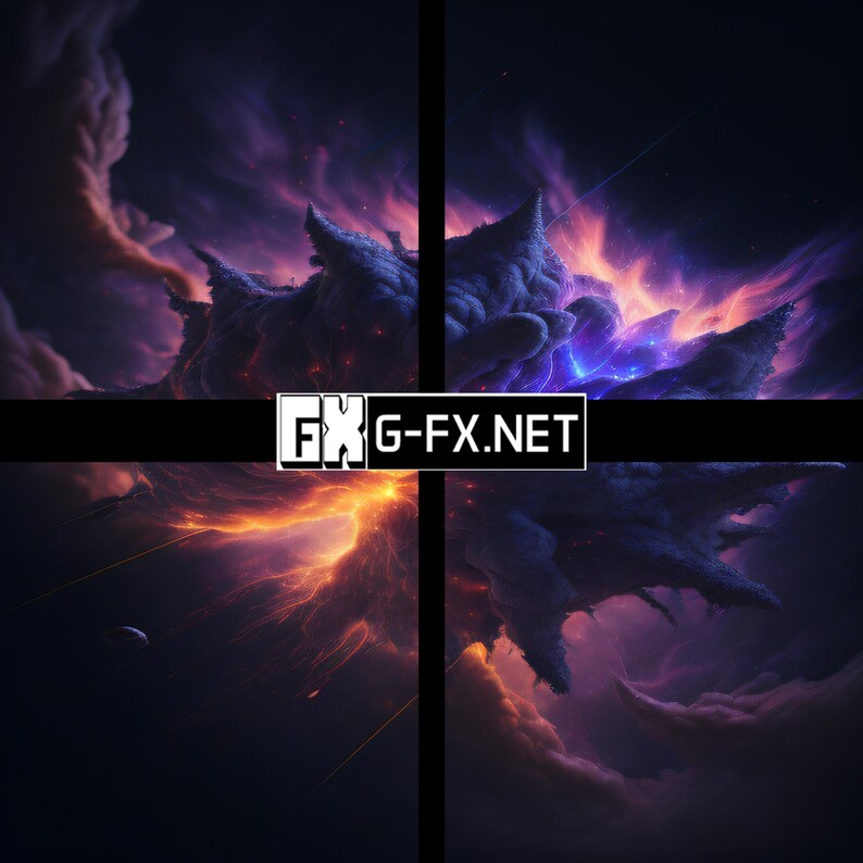 10 Cosmic Nebula Digital Backdrop, Space-themed Backdrops, Galactic ...