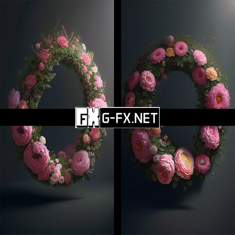 10 Floral Ring Backdrops, Flower Ring Background, Ring Overlays ...