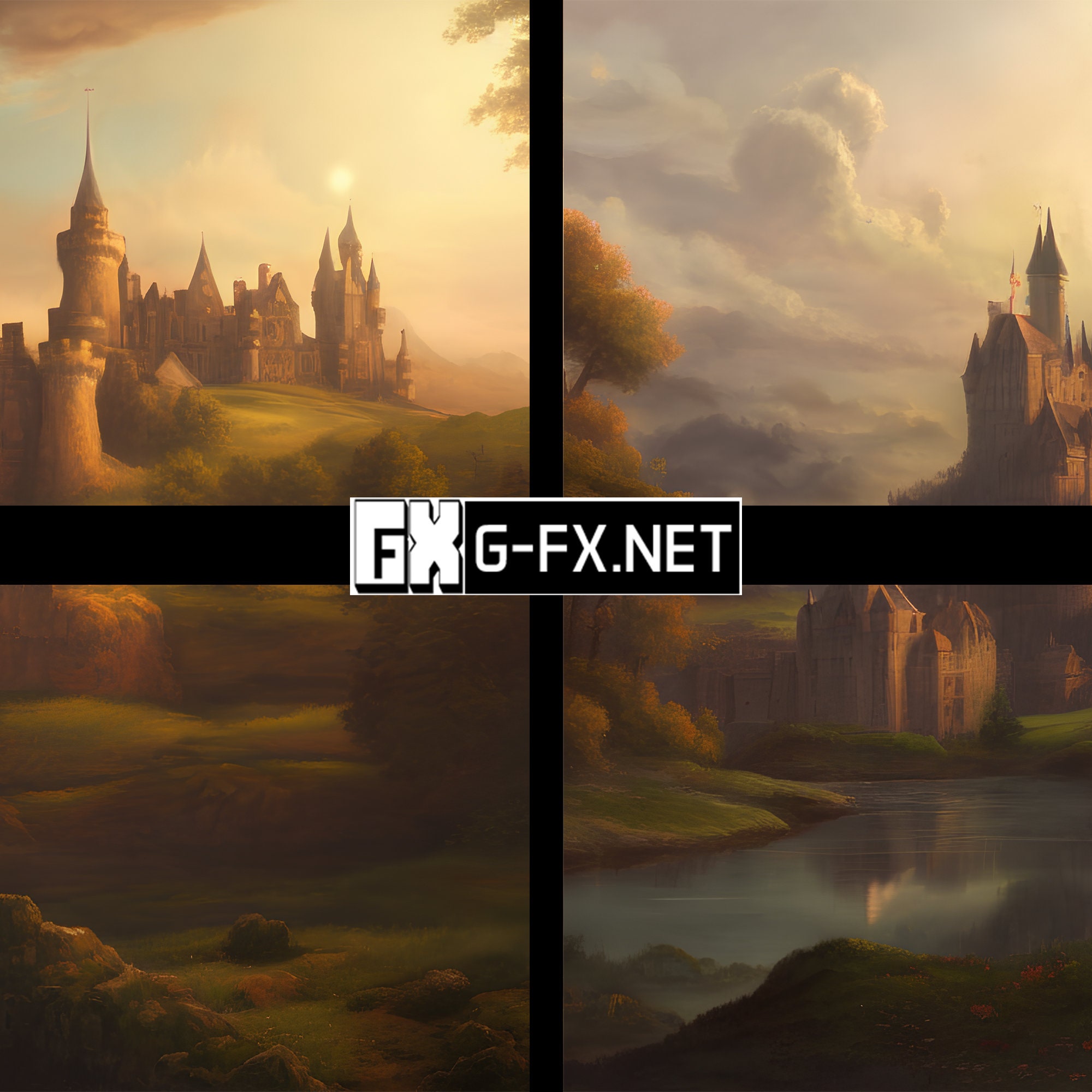 10 Castle Digital Backgrounds, Composite Backdrop, Magical Kingdoms ...