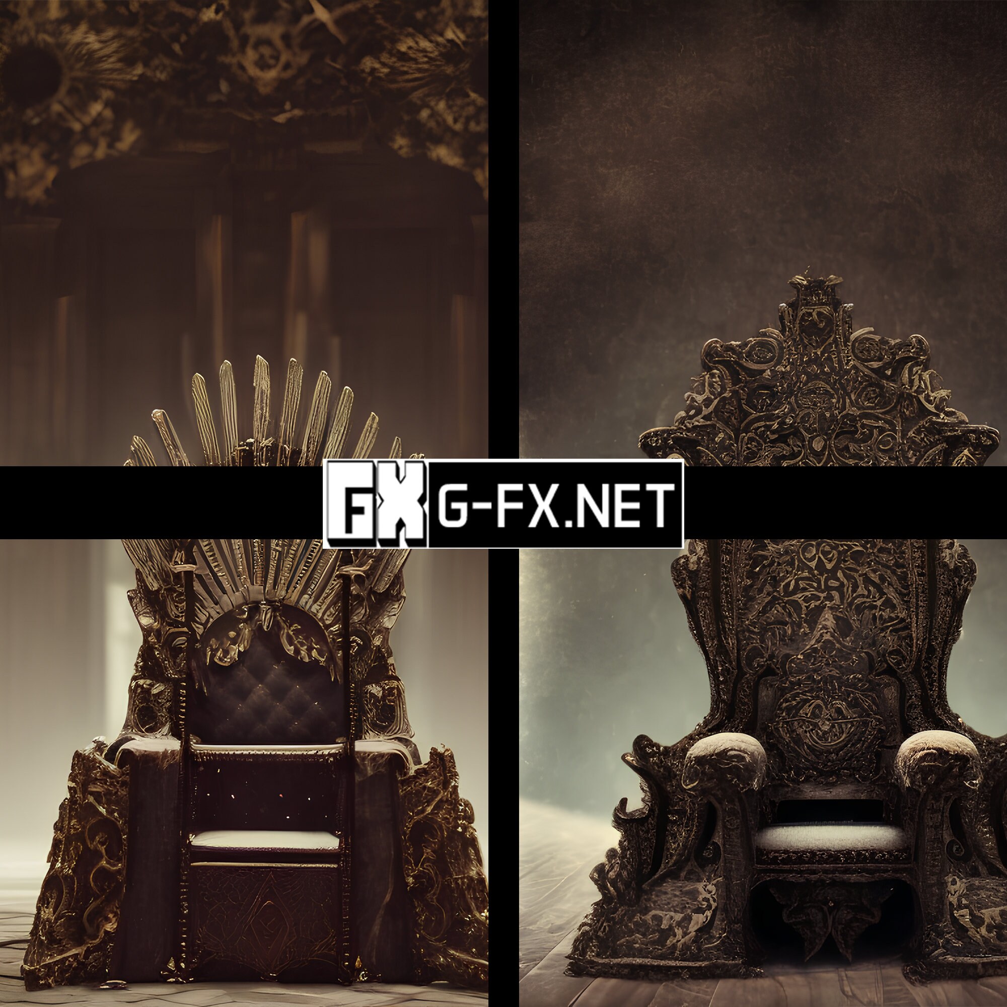 10 Castle Iron Throne Printable Backdrop, Medieval Fantasy Throne Room ...