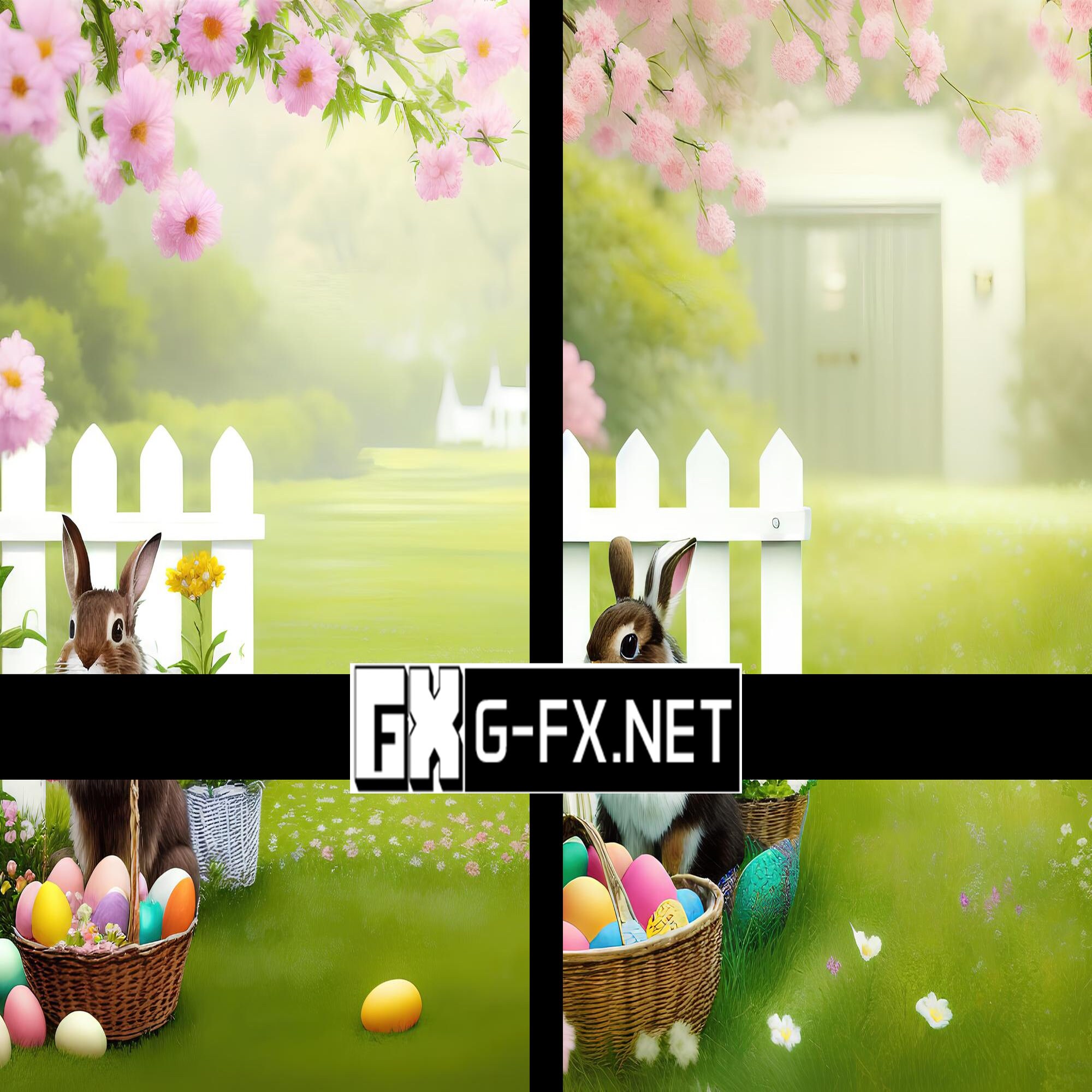 10 Easter Digital Backdrop, Bunny Background, Easter Egg Wallpaper ...