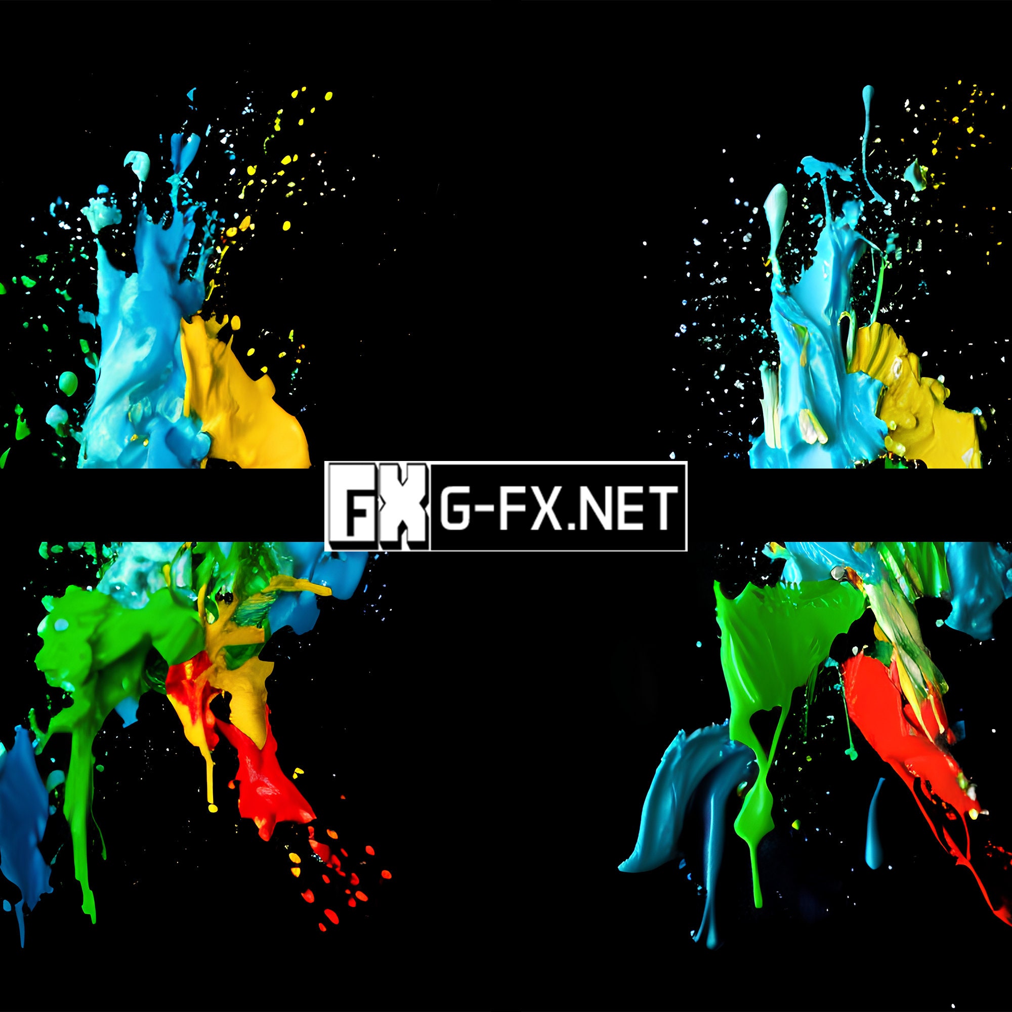 10 Color Splash Backgrounds, Neon Paint Splatters Overlays Clipart ...