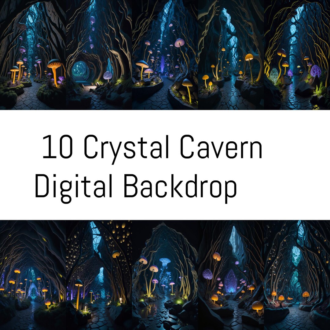 10 Crystal Cavern Digital Backdrops for Stunning Photography | Instant ...