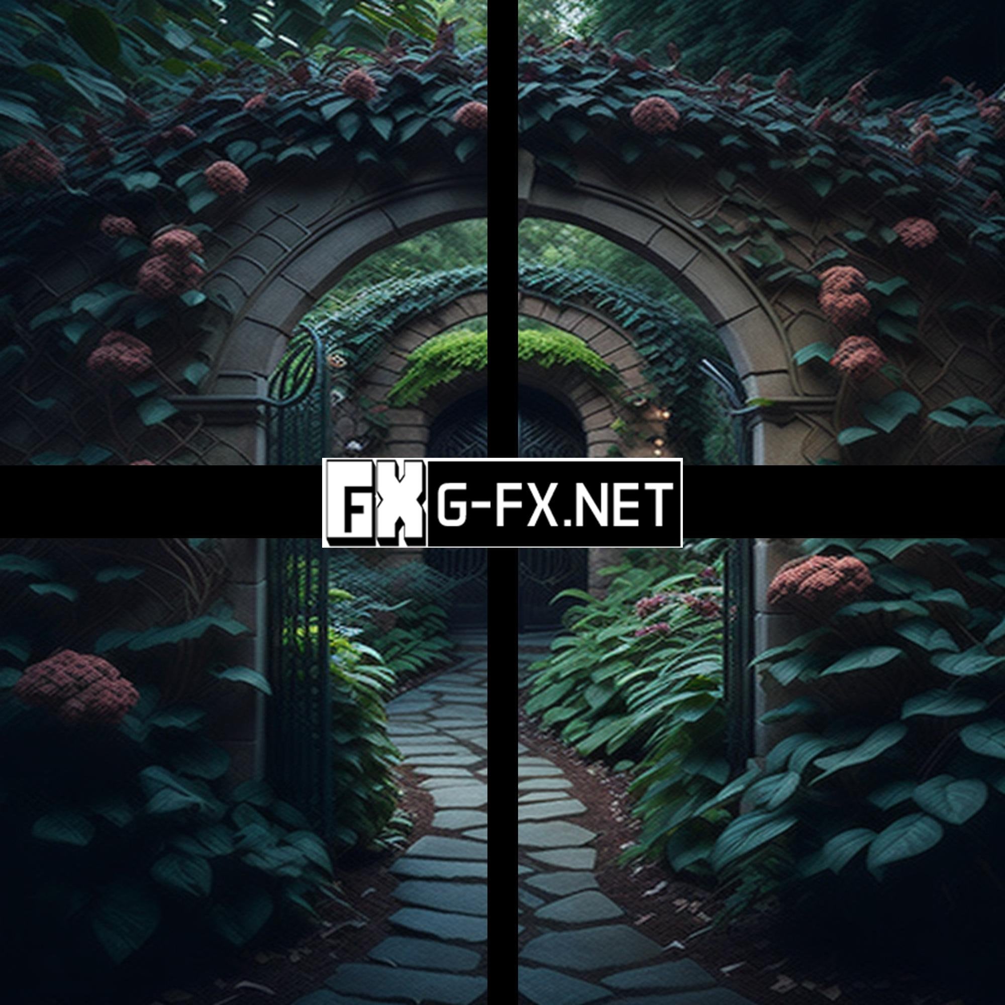 10 Enchanted Garden Gate Digital Backdrops Magical & Whimsical Nature ...