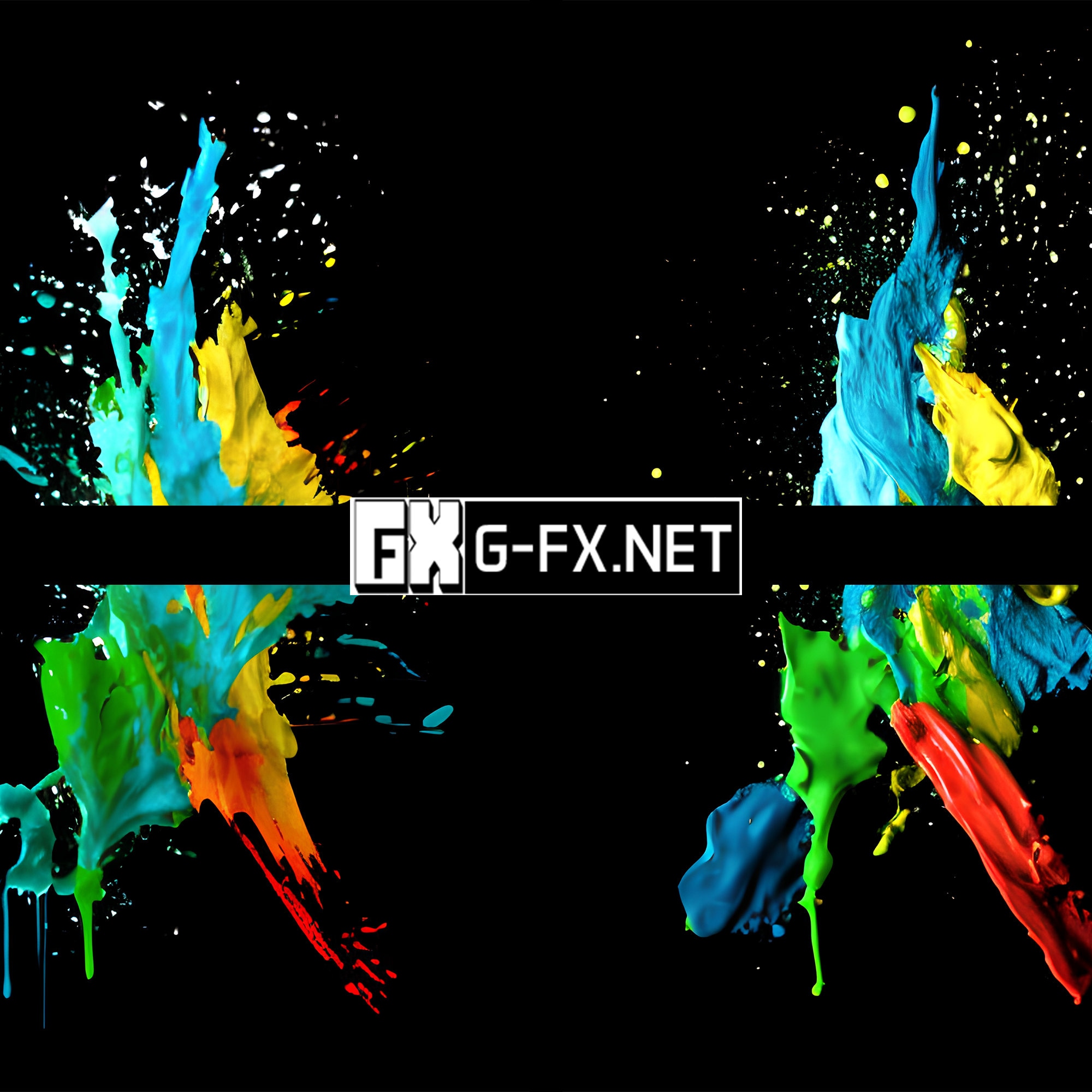10 Color Splash Backgrounds, Neon Paint Splatters Overlays Clipart ...