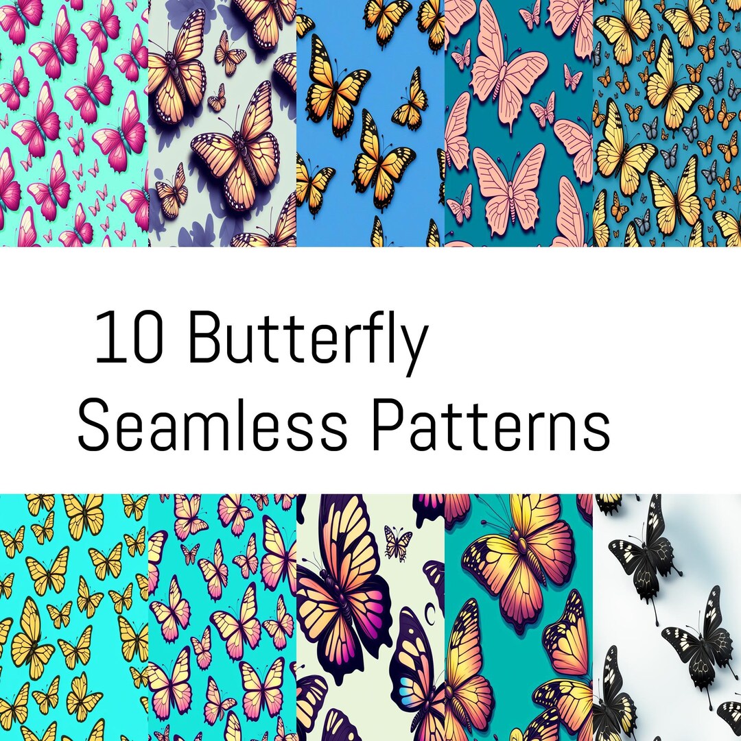 Butterfly Seamless Pattern Nature Theme Butterflies Continuous Tile ...