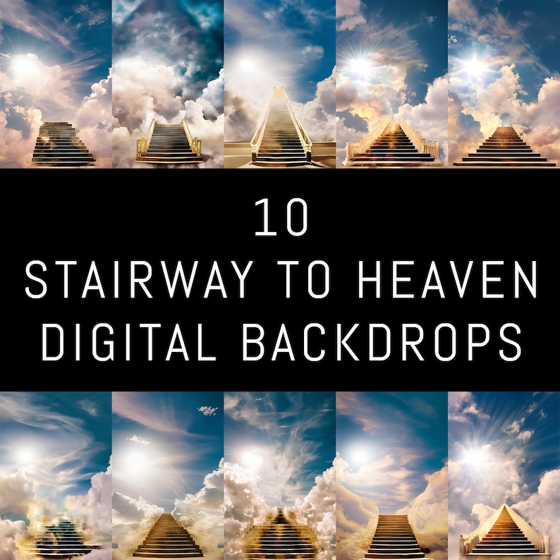 10 Stairway to Heaven Digital Backdrops, Heaven Background Image ...