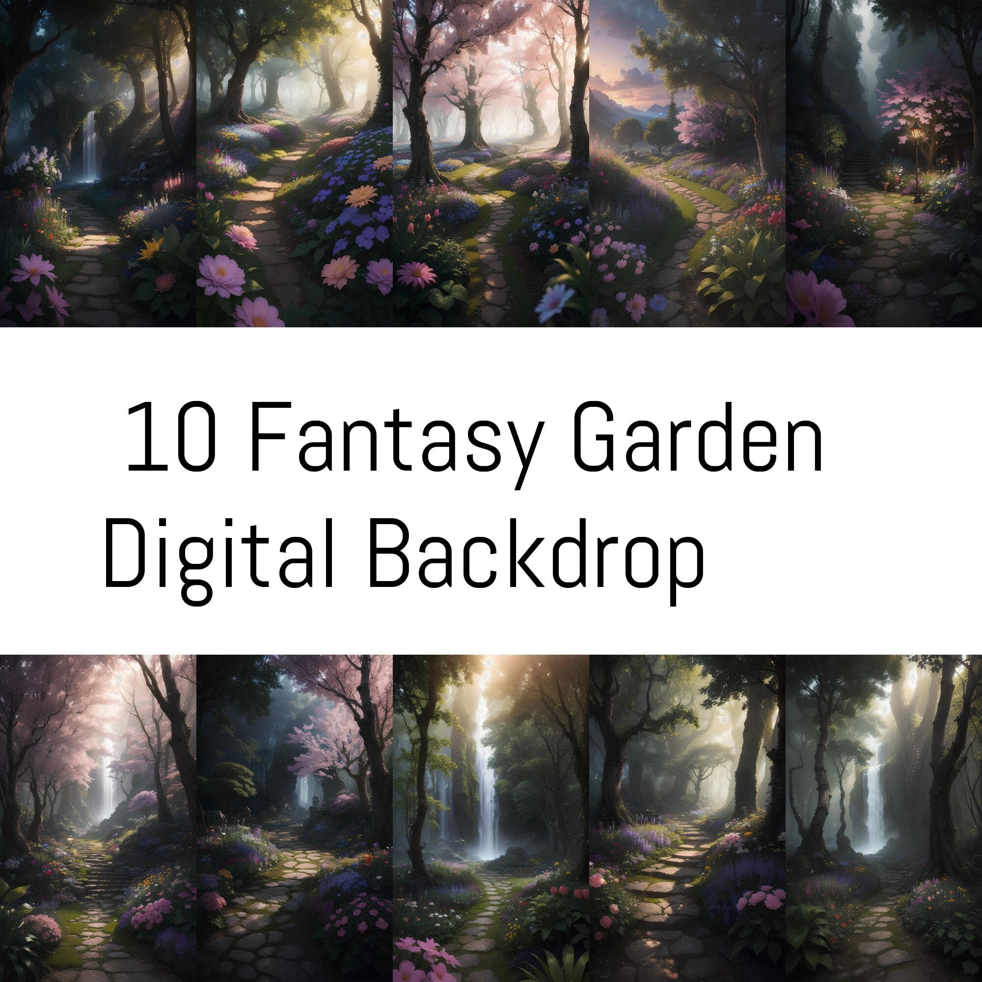 10 Fantasy Garden Digital Backdrop Collection Enchanting Nature Scenes ...