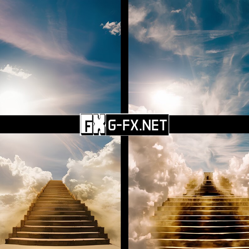 10 Stairway to Heaven Digital Backdrops, Heaven Background Image ...