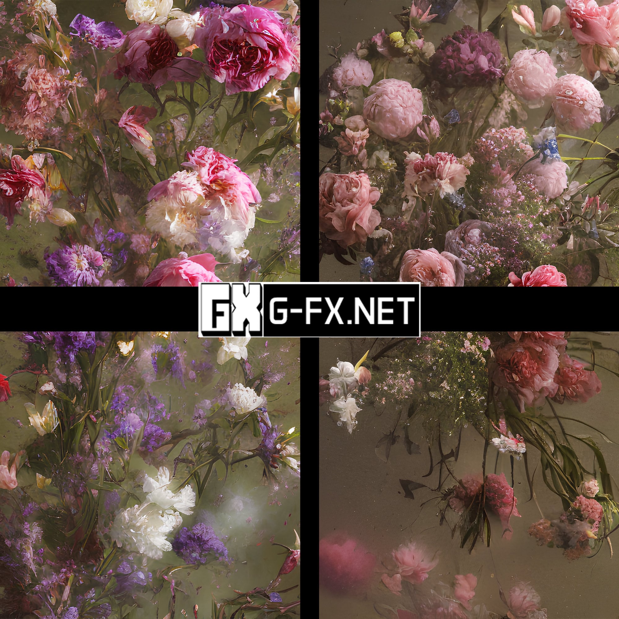 10 Floral Fine Art Textures, Flower Background, Photoshop Overlays ...