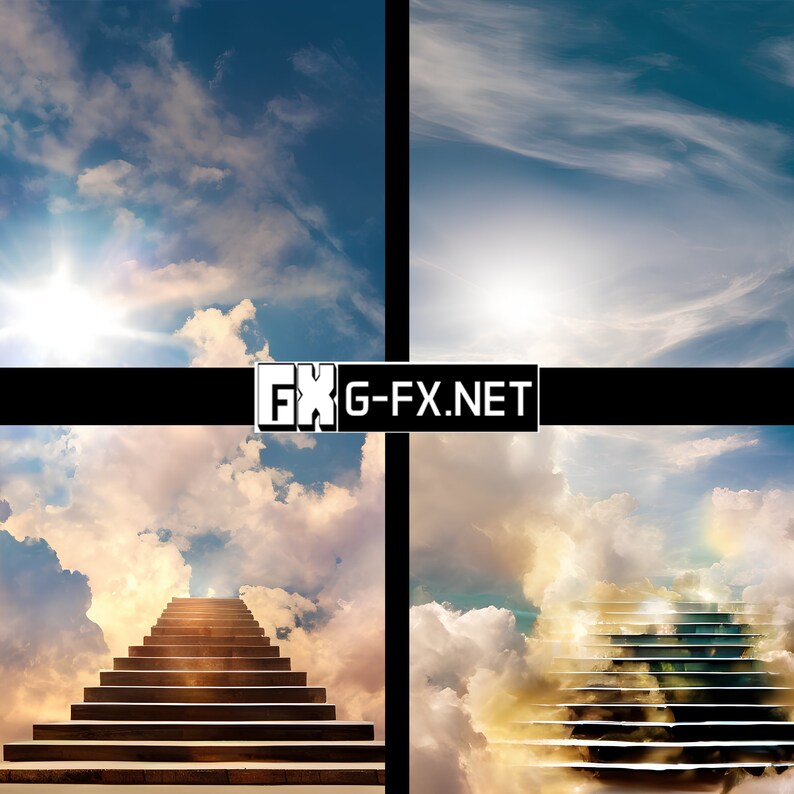 10 Stairway to Heaven Digital Backdrops, Heaven Background Image ...