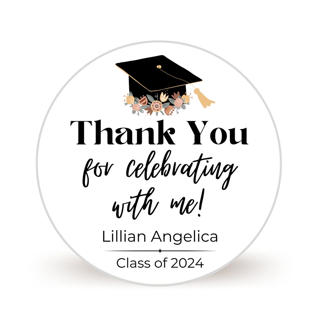 Personalized Graduation Stickers Sheet of 20 2 or 12 2.5 Circle ...